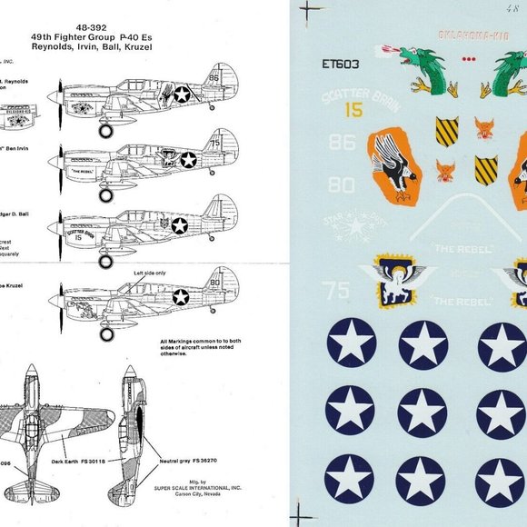 SuperScale | Wall Decor | Superscale Decals 48 P4ek Warhawk 7th Fs 9th ...